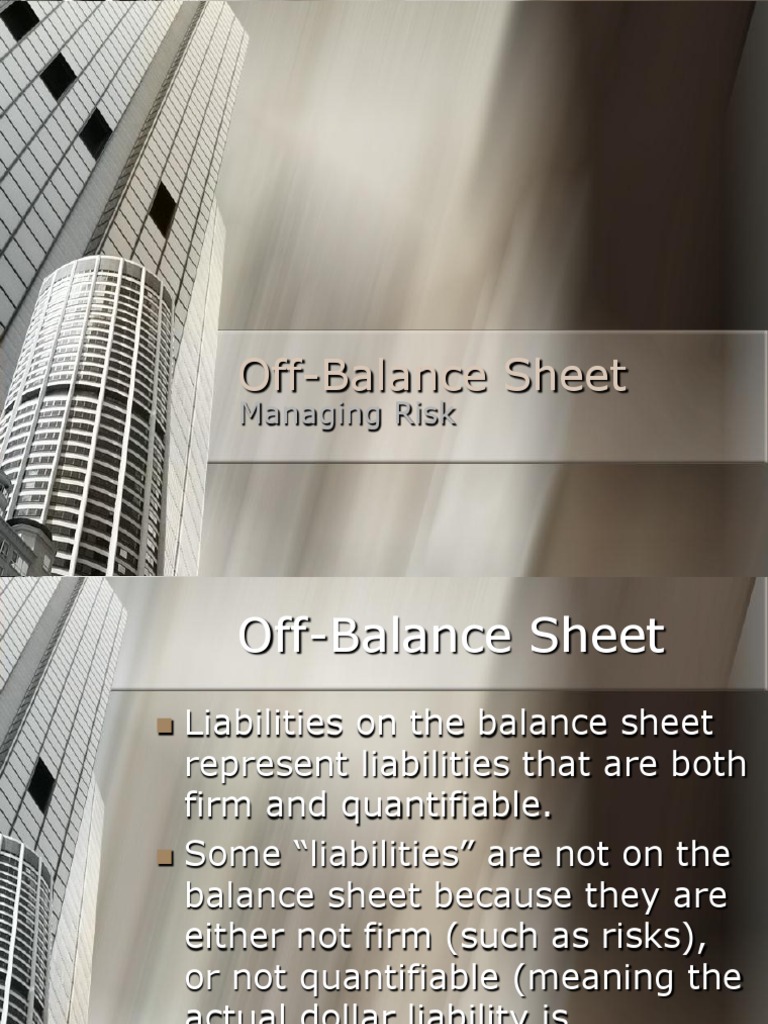 Off-Balance Sheet Risk Management | PDF | Swap (Finance) | Futures Contract