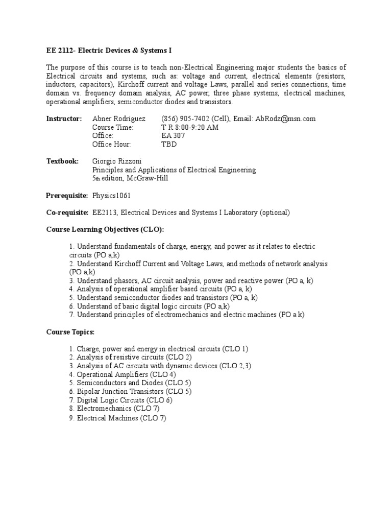 Ee 2112 | PDF | Electrical Network | Ac Power