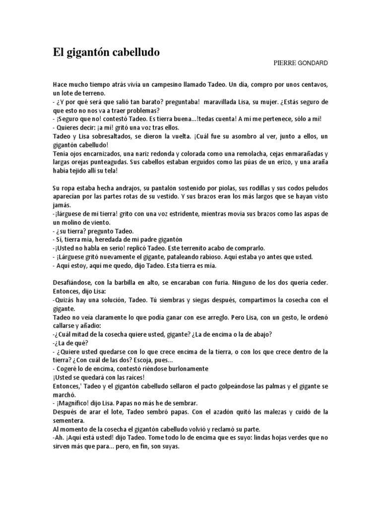 El Gigantón Cabelludo | PDF | Agricultura | Naturaleza