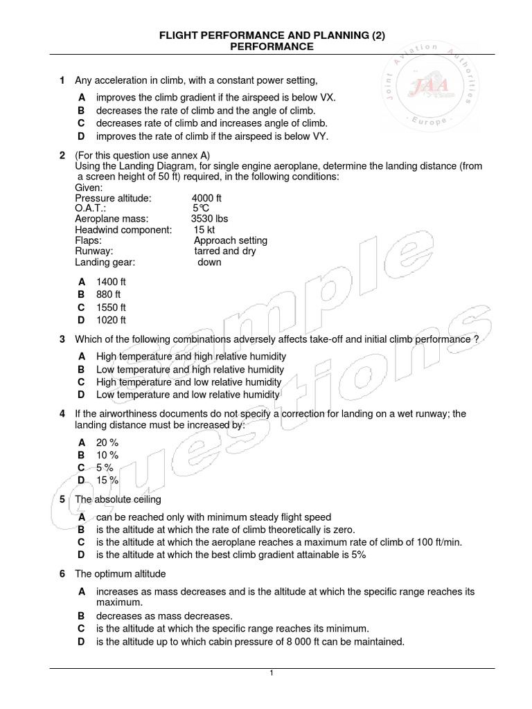 Flight Performance and Planning Guide | PDF | Takeoff | Relative Humidity