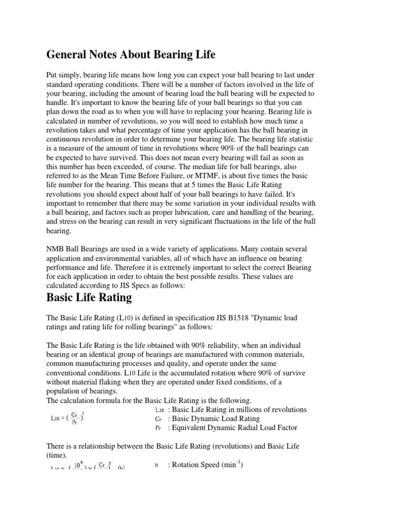 Bearing Calculation | PDF | Bearing (Mechanical) | Structural Load