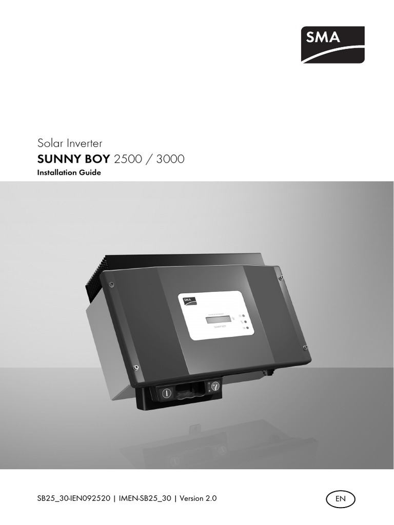 SMA SB2500 3000 Installation Guide en | PDF | Electrical Connector ...