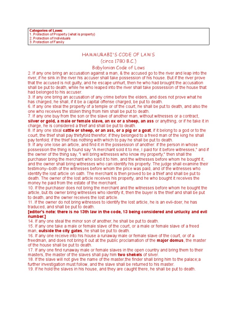 Hammurabi's Code Analysis | PDF | Theft | Maize