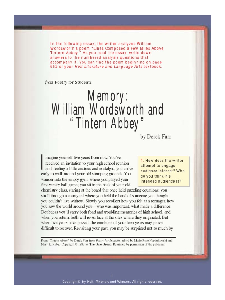 Wordsworth and Tintern Abbey | William Wordsworth | Landscape