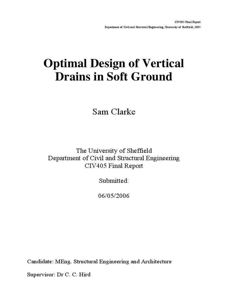Vertical Drain Report | PDF | Drainage | Soil