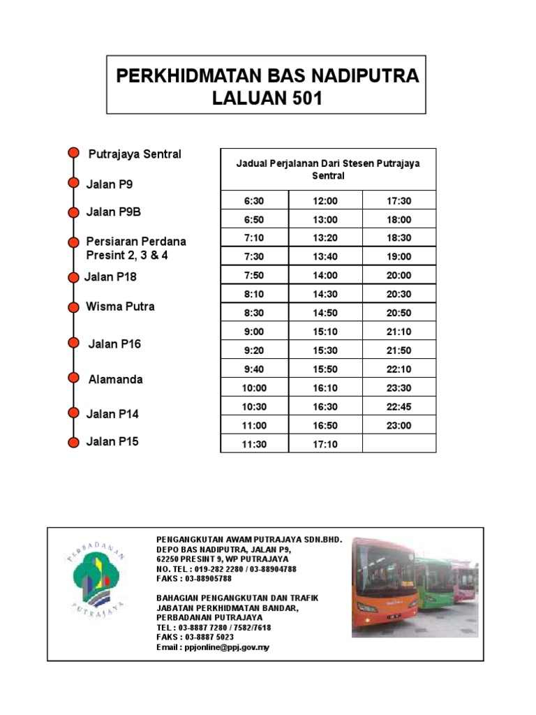Jadual Laluan Bas Nadi Putra | PDF