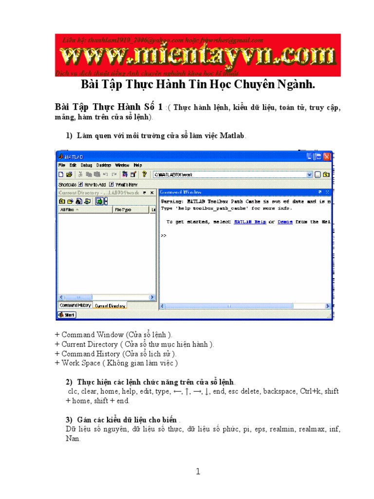 Bai Tap Thuc Hanh Matlab | PDF