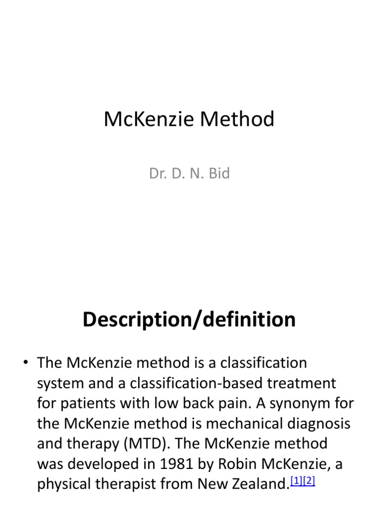 McKenzie Method Physiopedia | Download Free PDF | Back Pain | Pain