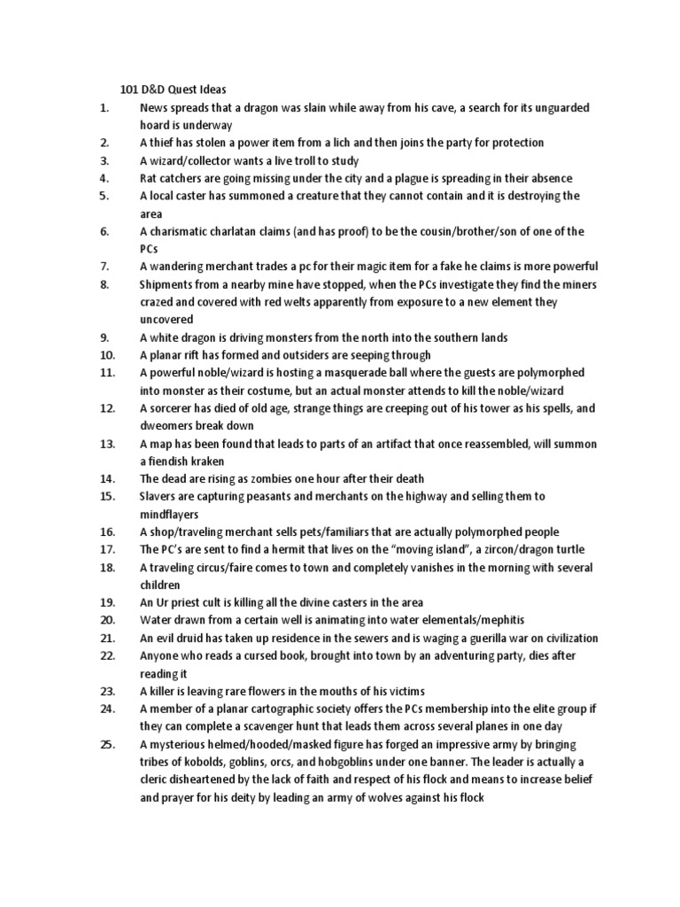 101 D&D Quest Ideas | Drow (Dungeons & Dragons) | Dungeons & Dragons