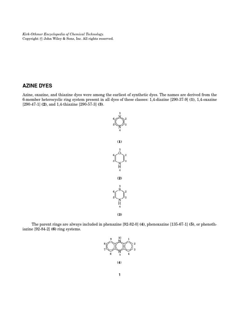 Azine Dyes | PDF | Dye | Chemical Compounds