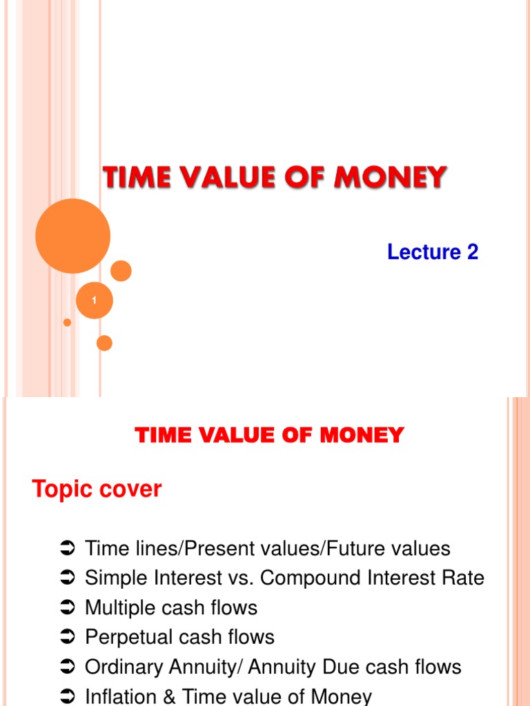Fund - Finance - Lecture 2 - Time Value of Money - 2011 | PDF | Present ...