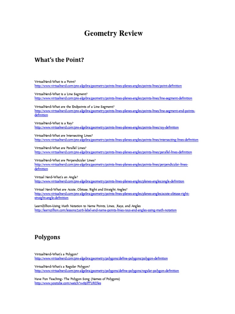 Geometry Basics: Points, Lines, and Shapes | PDF | Triangle | Geometric ...