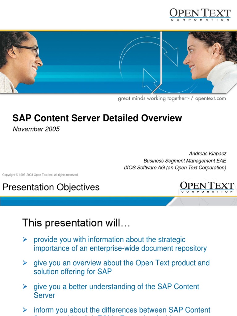 Livelink Enterprise Archive vs. SAP Content Server - DETAILED | PDF ...