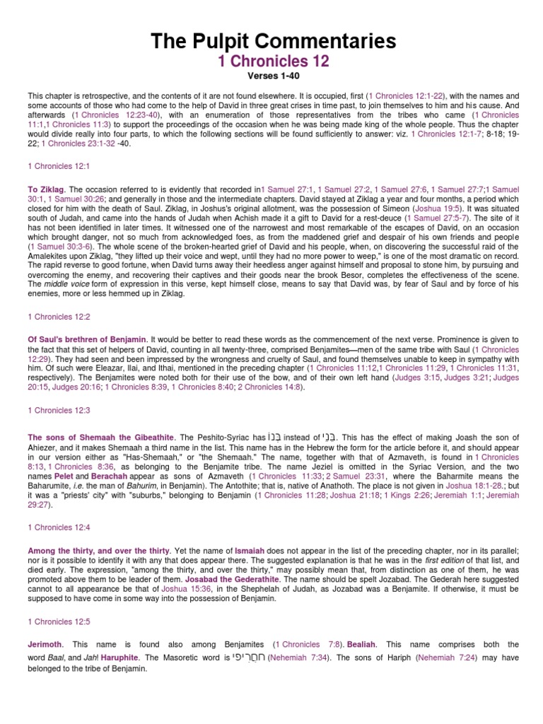 The Pulpit Commentaries | PDF | Books Of Samuel | David