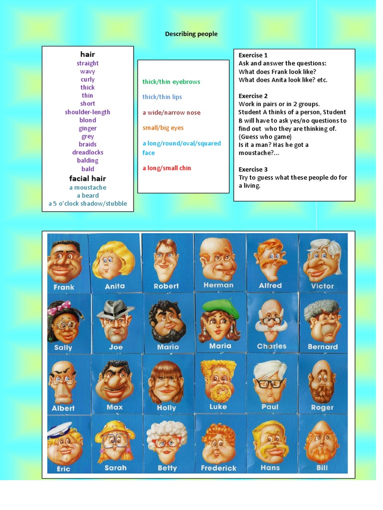 Describing People Guess Who | PDF