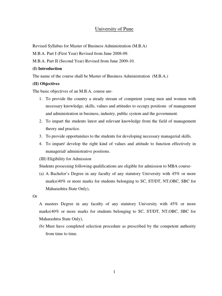 MBA Syllabus | PDF