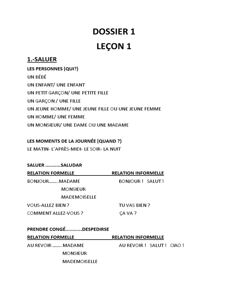 Dossier 1 Lecon 1 | PDF | Arts du langage et discipline
