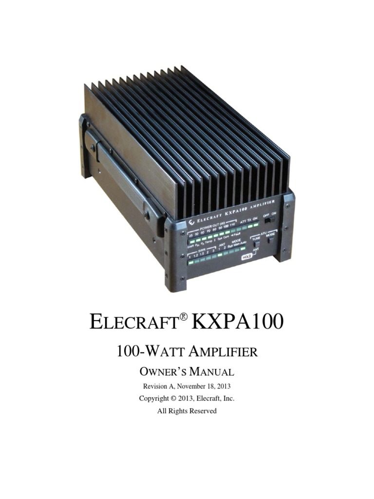 KXPA100 Owner's Manual | PDF | Fuse (Electrical) | Amplifier