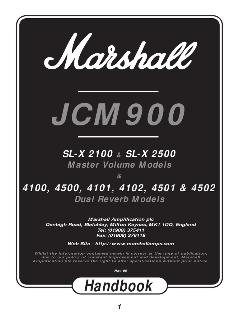 JCM 900 | PDF | Amplifier | Vacuum Tube
