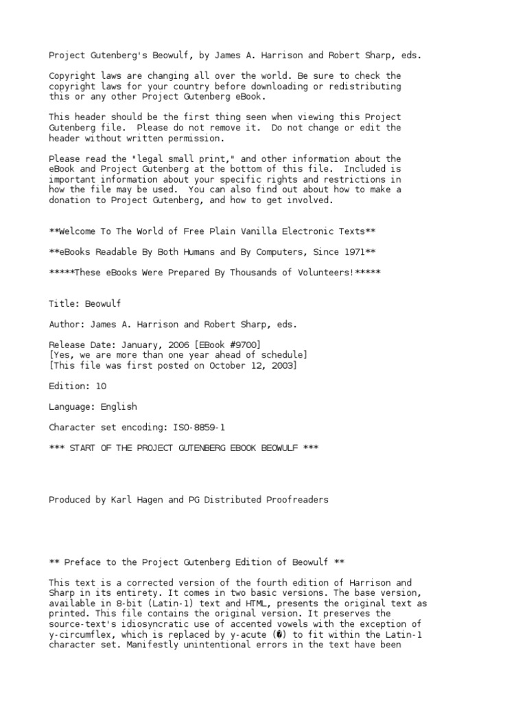 Beowulf Old English | PDF | English Heroic Legends | Beowulf