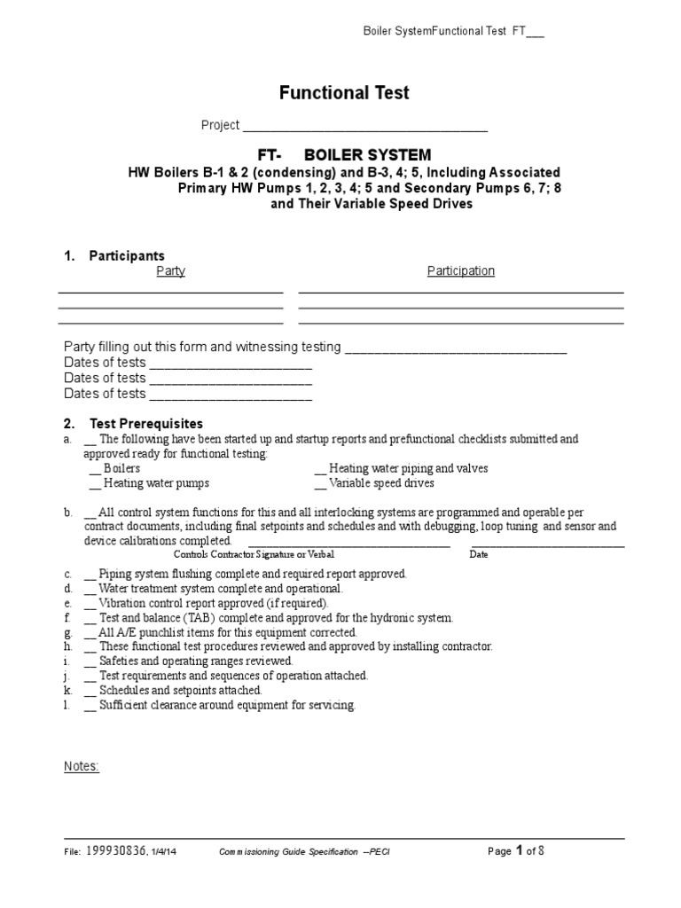 Boiler System Functional Test | PDF | Building Automation | Calibration