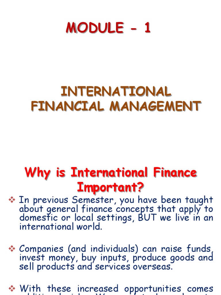 Module - 1: International Financial Management | PDF