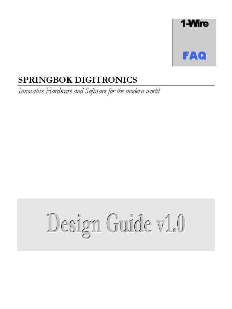 1 Wire Design Guide v1.0 | PDF | Inductance | Cable
