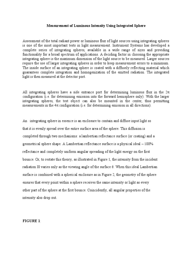 Luminous Intensity Measurement Techniques | PDF | Electromagnetic ...