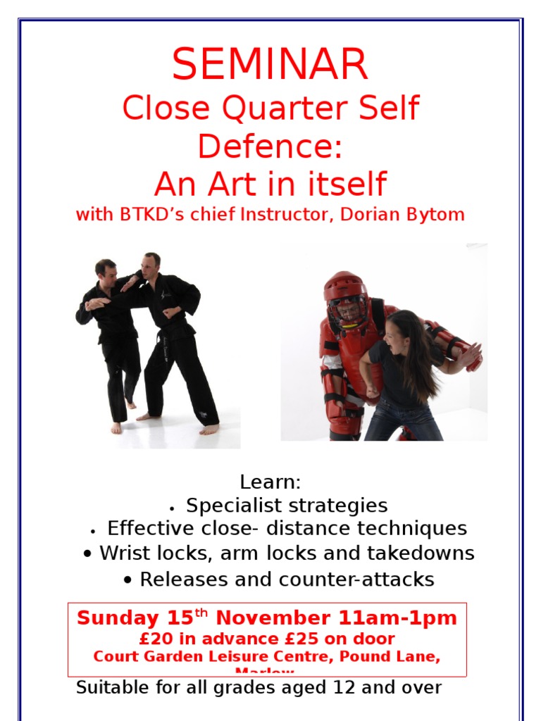 Close Quarter Self Defence | PDF