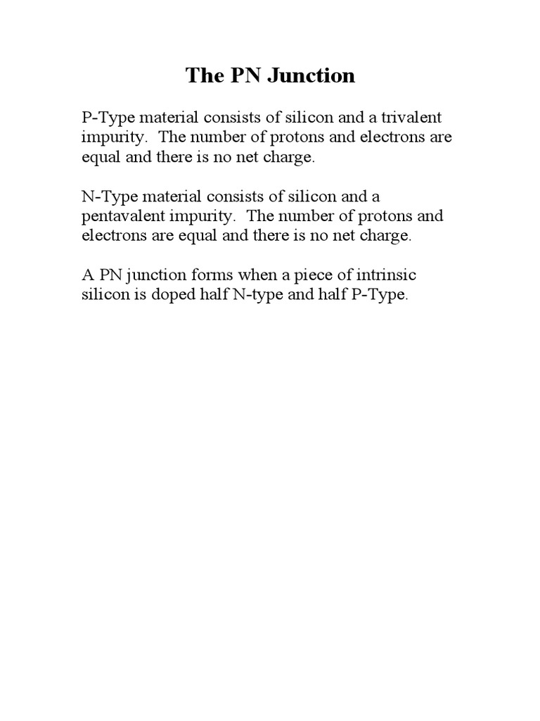 The Fundamentals of PN Junction Formation and Operation | PDF | P–N ...