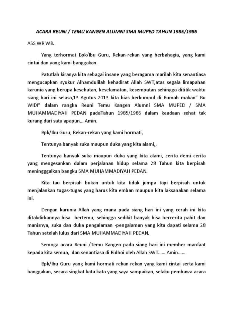 Contoh Susunan Acara Buka Bersama Alumni – Beinyu.com Contoh Susunan Acara Buka Bersama Alumni – Beinyu.com