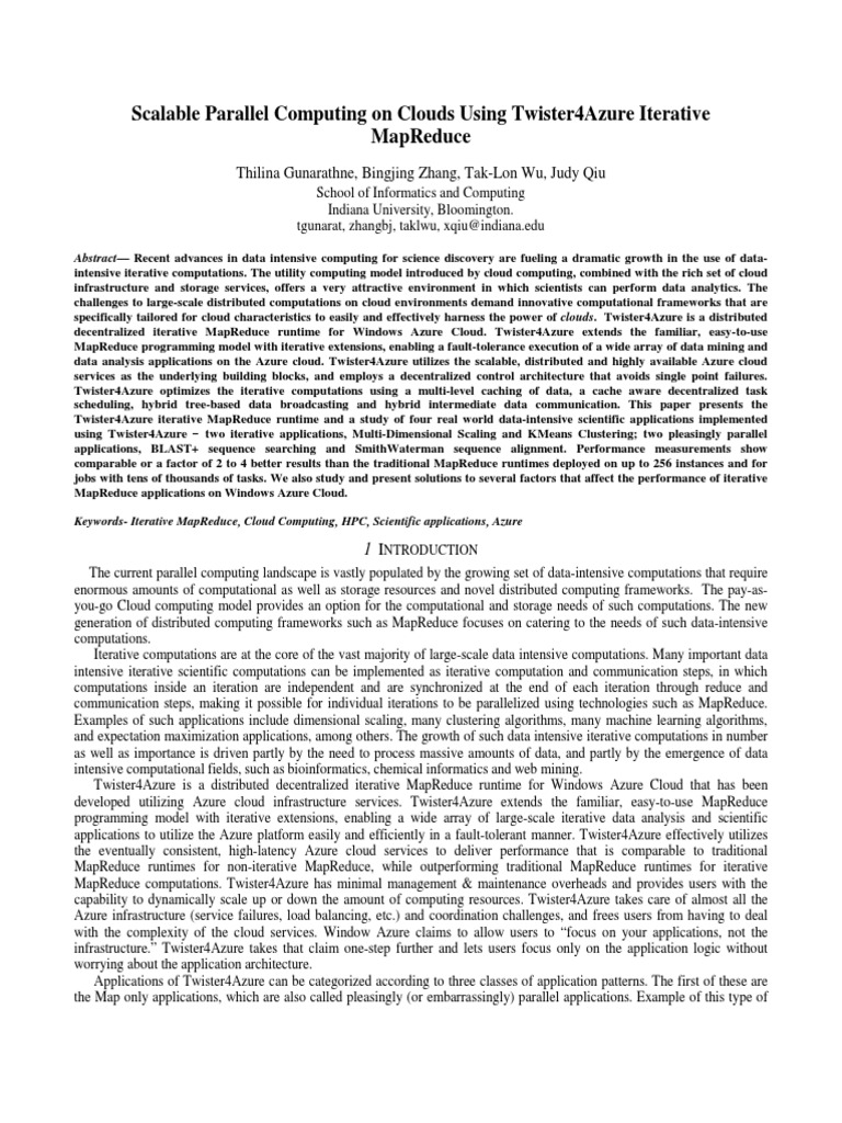 Parallel Computing On Clouds Map Reduce Using Hadoop Pdf Apache Hadoop Map Reduce