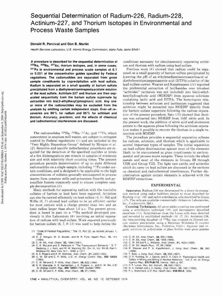 Sequential Determination Radium-226, Radium-228, Actinium-227, and ...