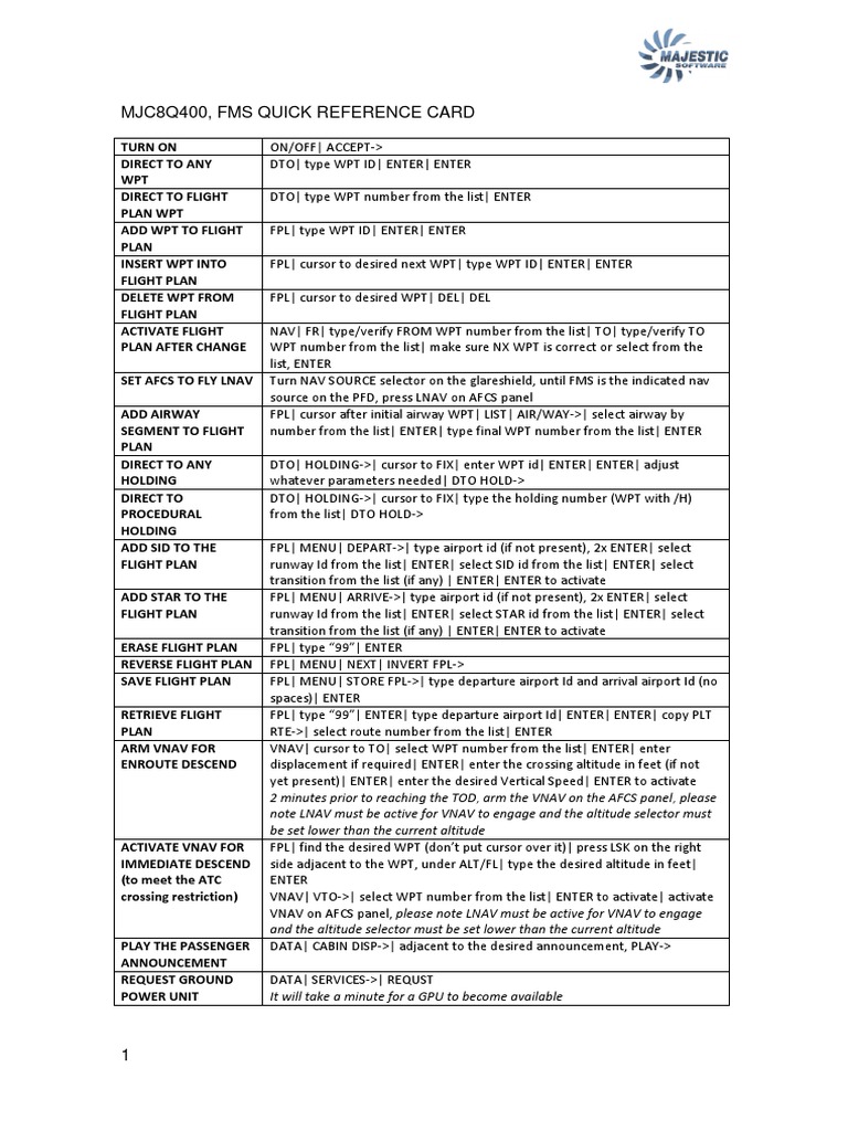 FM S Quick Reference Card | PDF | Airport | Transport Accidents And ...