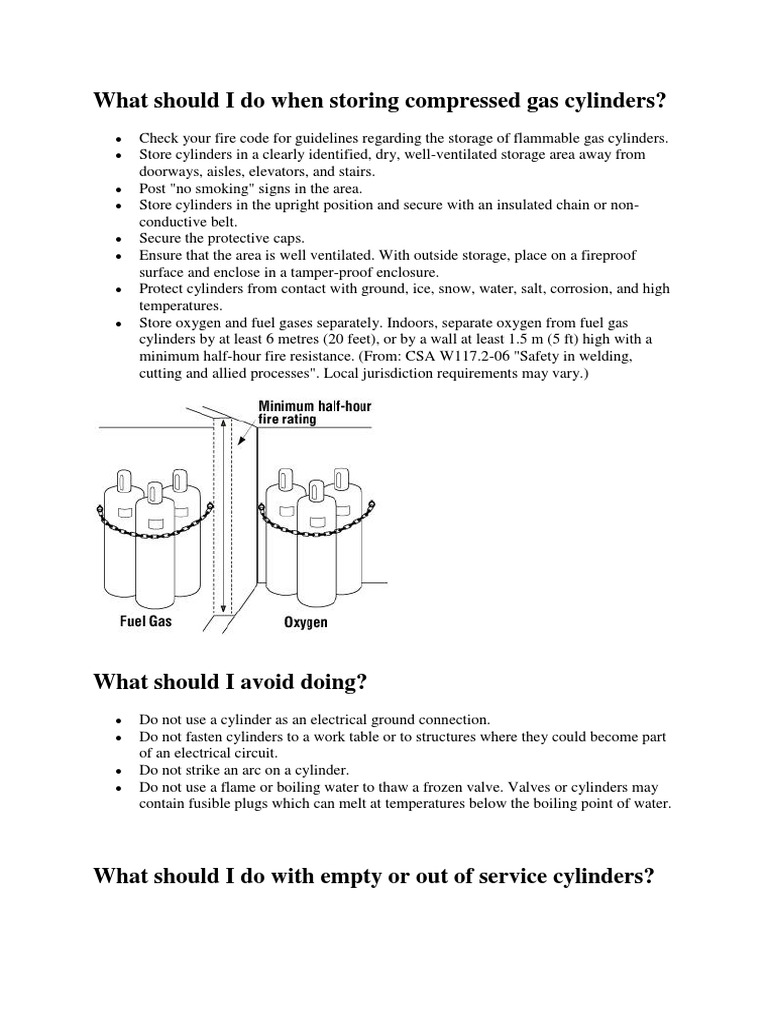 Safe Storage of Compressed Gas Cylinders | PDF | Gases | Chemical ...