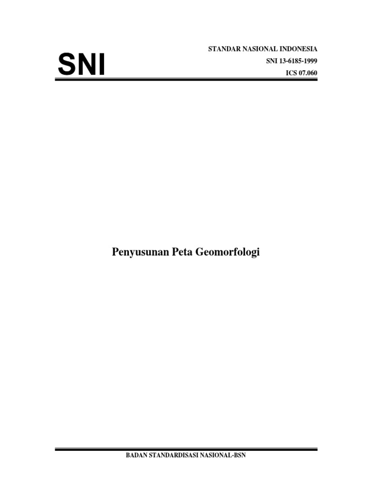 SNI Peta Geomorfologi | PDF
