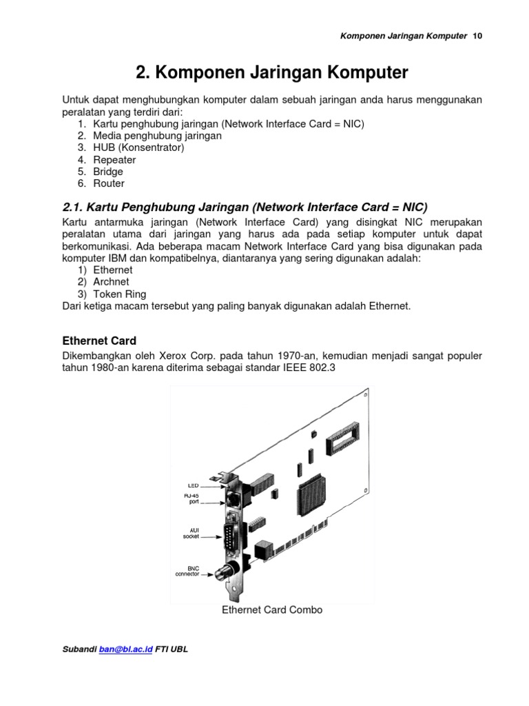 Komponen Jaringan Komputer | PDF