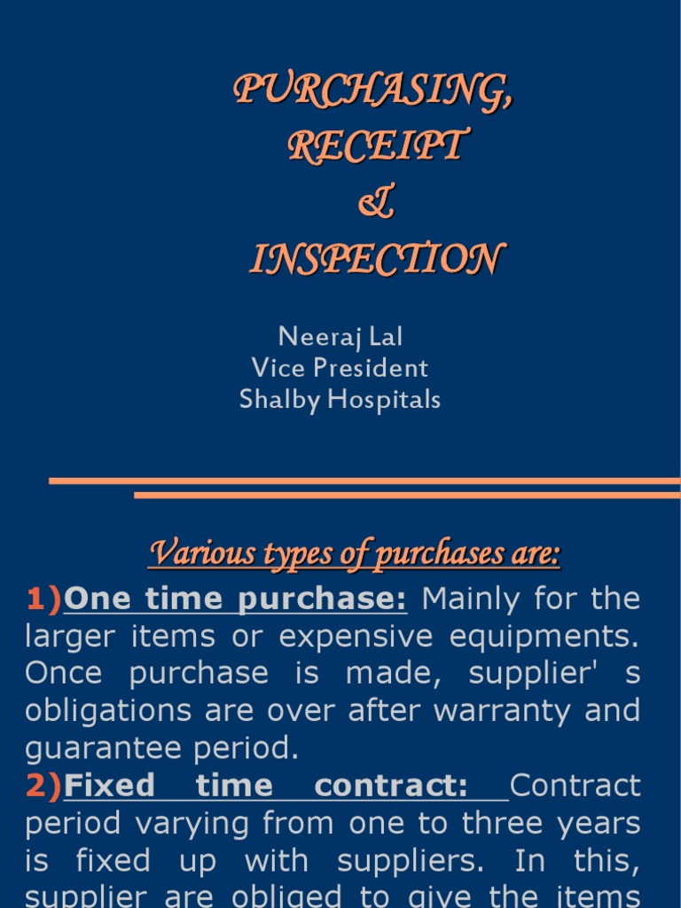 Purchasing, Receipt & Inspection of Material | PDF | Cheque | Receipt