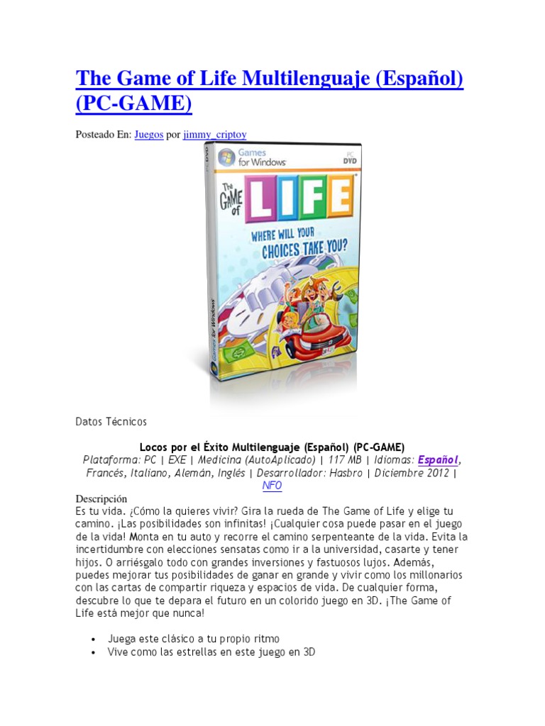 The Game of Life: Descarga PC Gratis | PDF | Deportes y actividades al ...