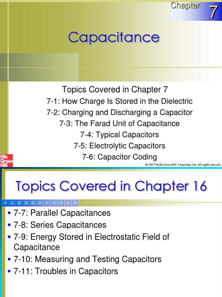 Chapter 07 | PDF | Capacitor | Dielectric