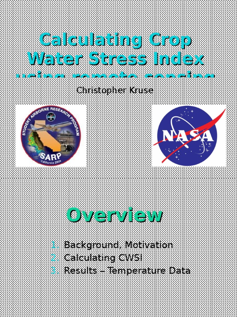 Crop Water Stress Index Calculation | PDF | Temperature | Calibration