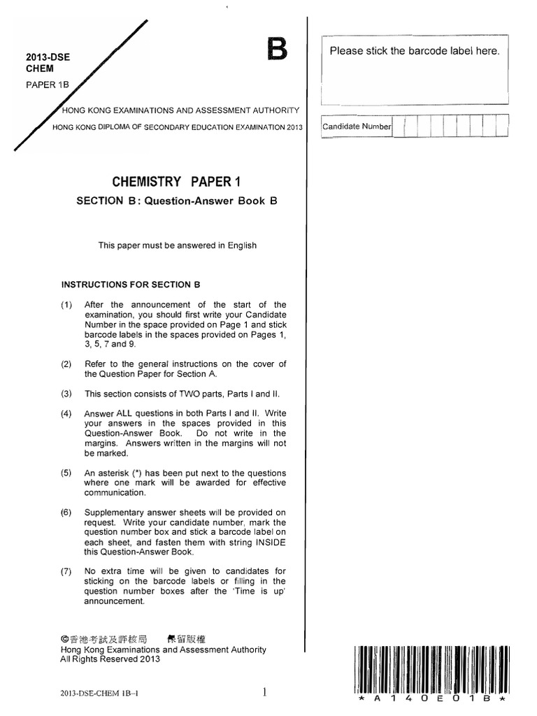 Paper 1 Section B Question-Answer Book B | PDF | Oxide | Iron