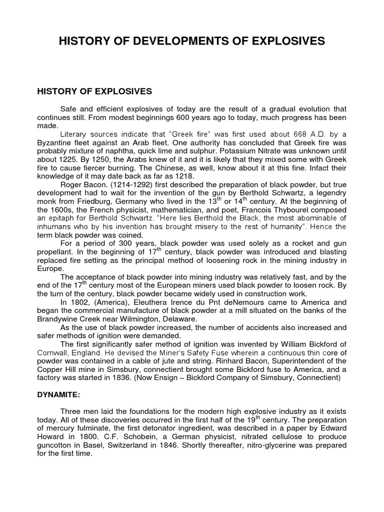 History of Some Special Explosives | PDF | Explosive Material | Emulsion