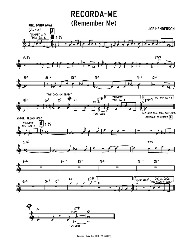 Recordame JoeHenderson | PDF | Jazz | Music Of The African Diaspora