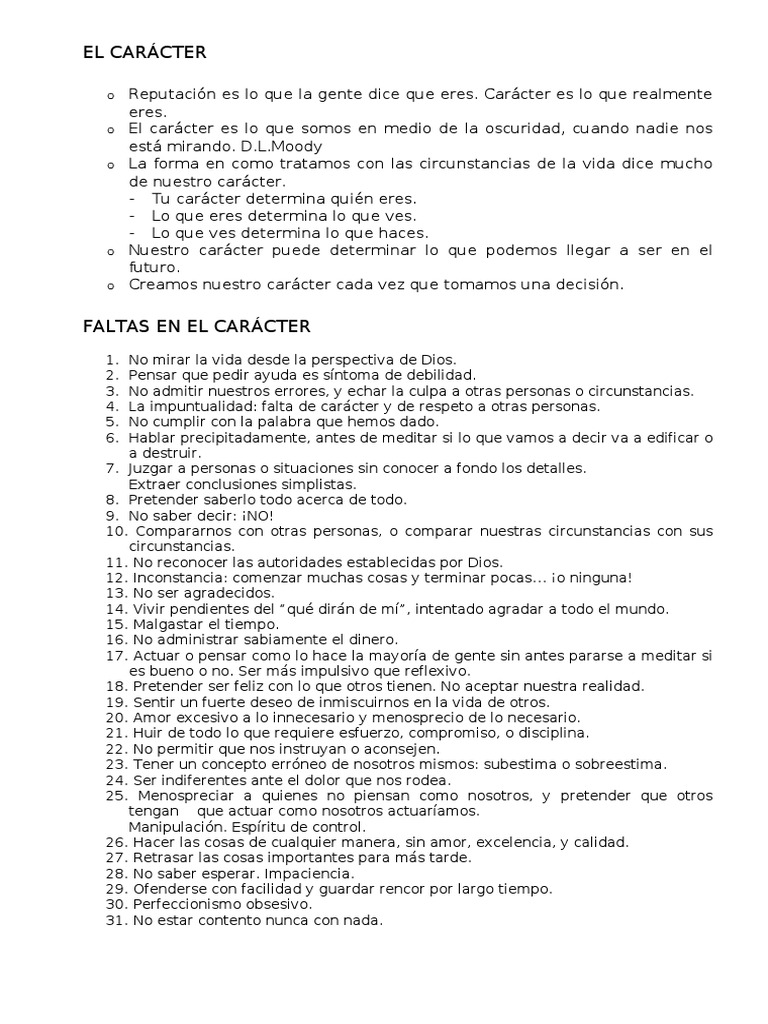 El Caracter | PDF