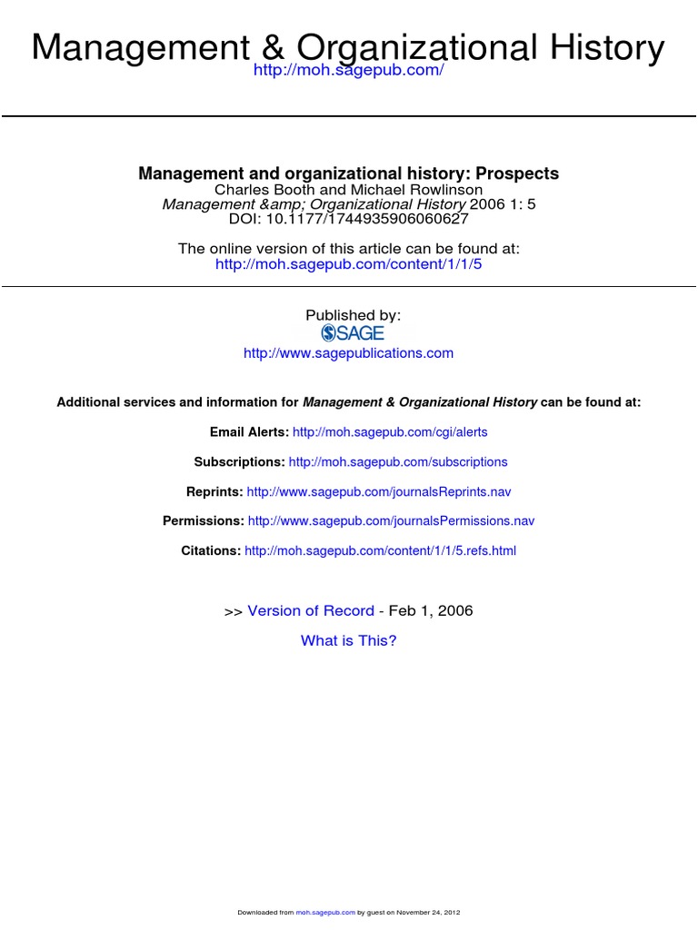 Management and Organizational History | PDF | Narrative | Economics
