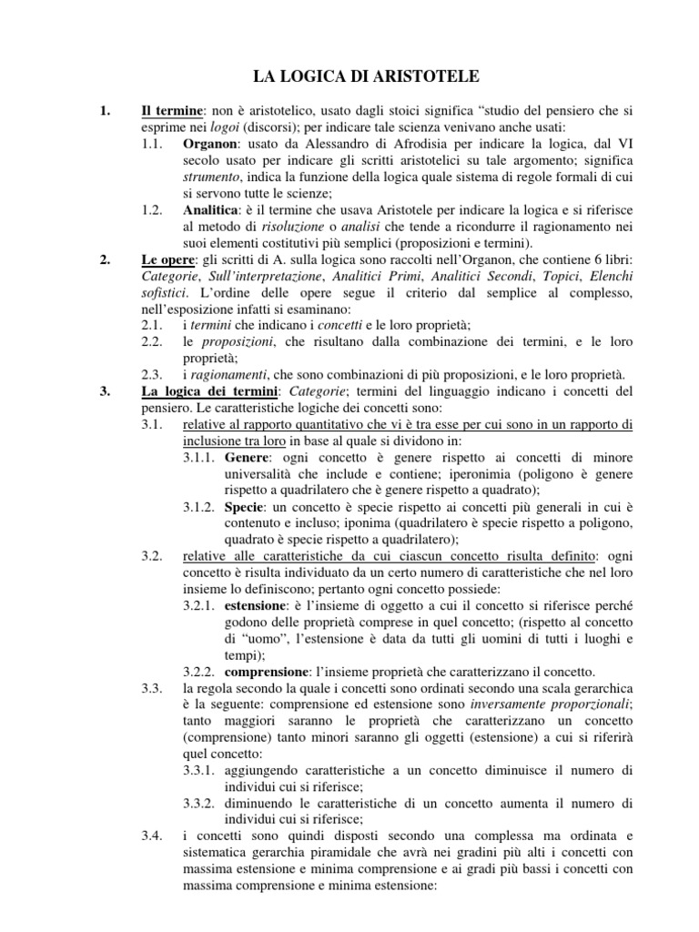 Schema Logica Aristotelica | PDF