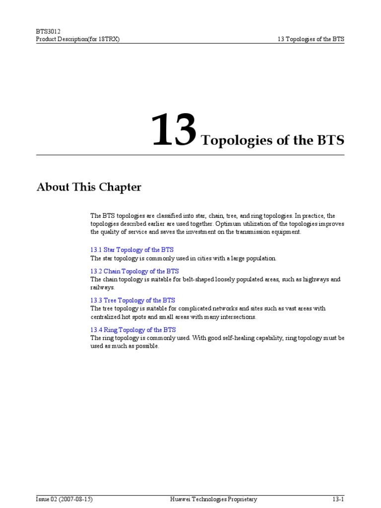 01-13 Topologies of The BTS | PDF | Network Topology | Electronics