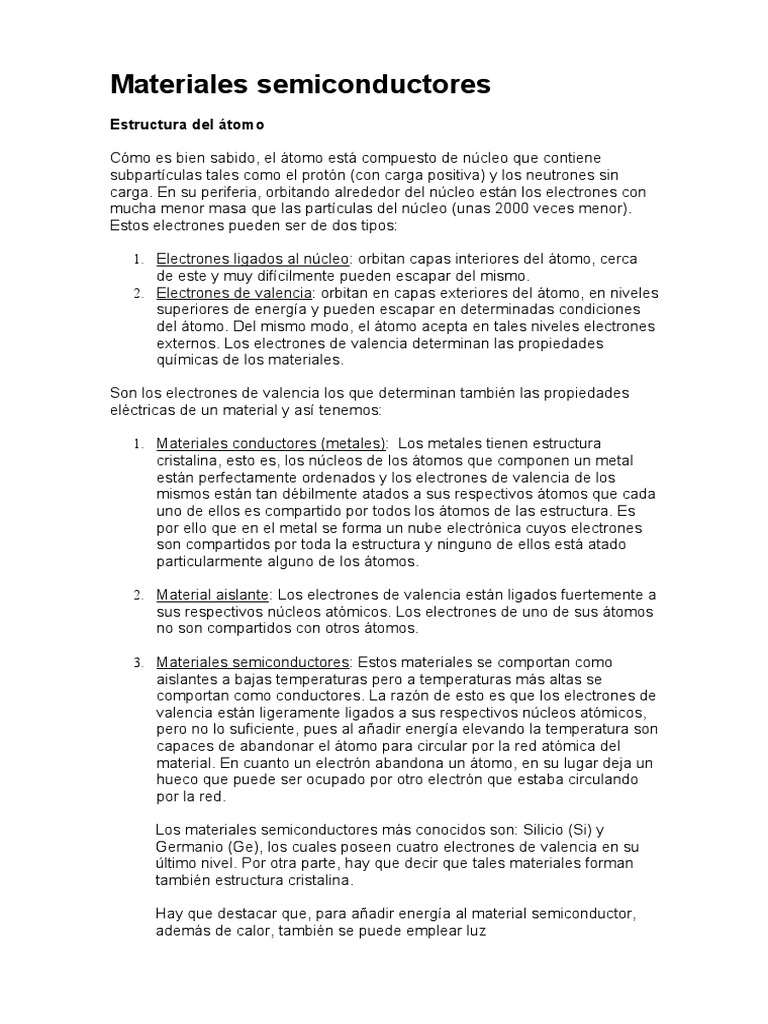 Materiales Semiconductores | PDF