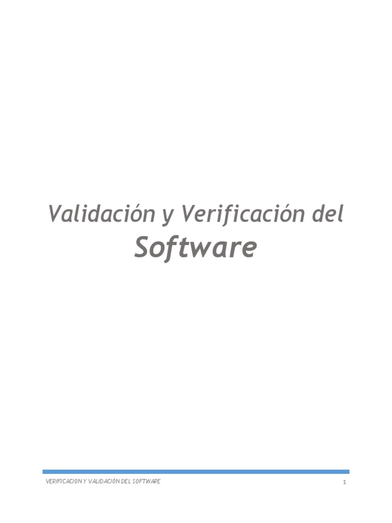 Verificacion - Validacion de Software PDF | PDF | Ingeniería de ...